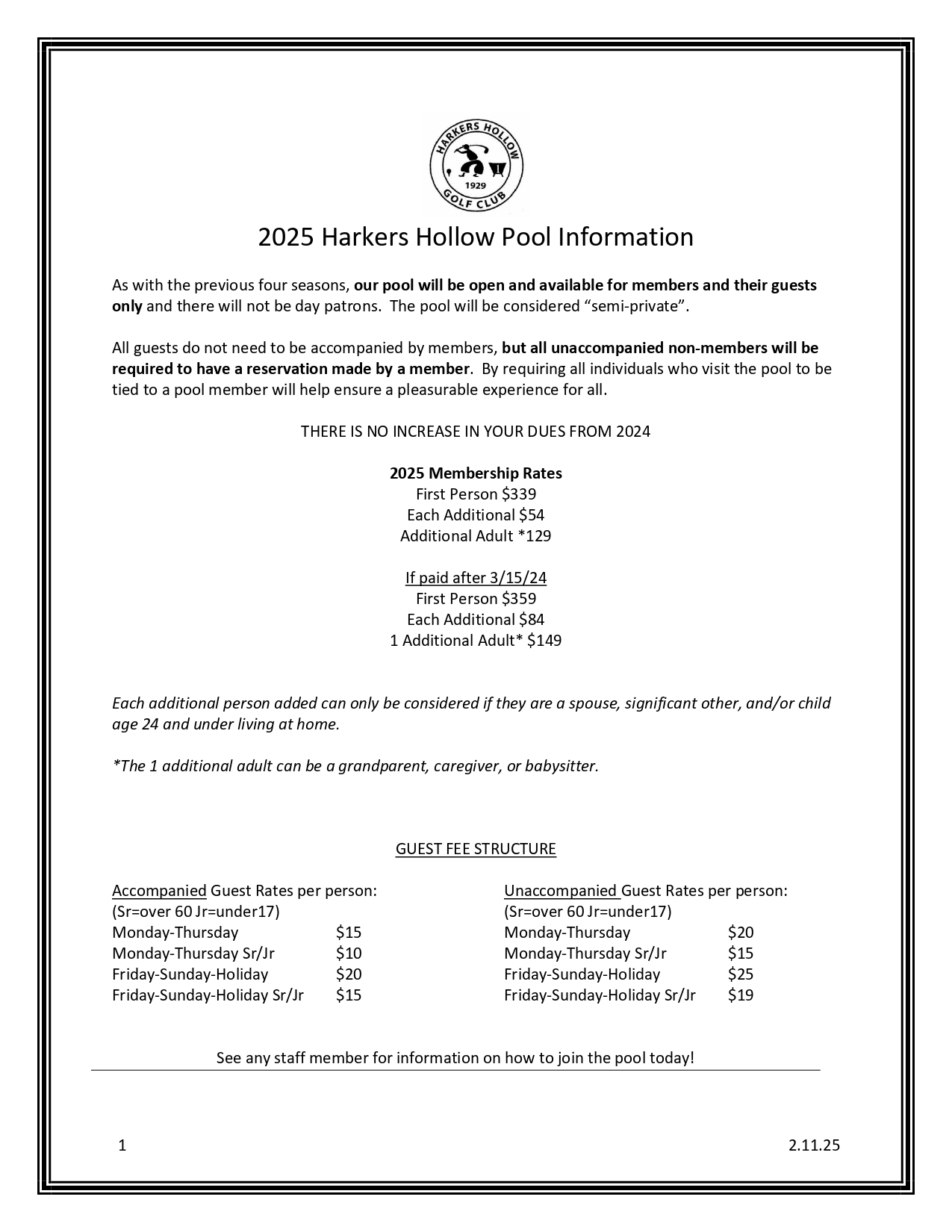 Pool - Harkers Hollow Golf Club